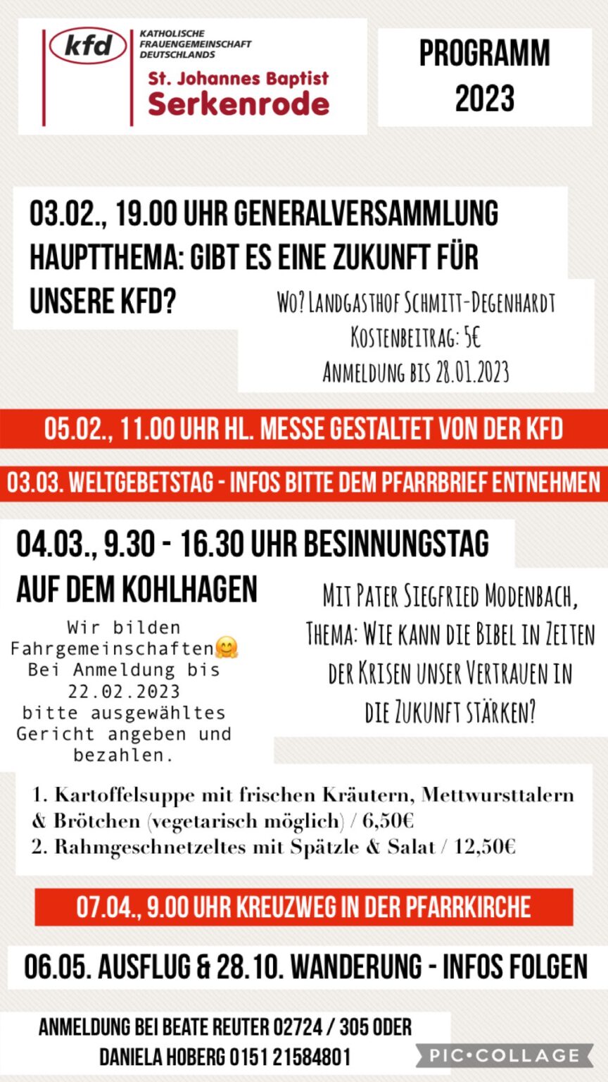 Unser Programm 2023 - kfd Serkenrode e.V.
